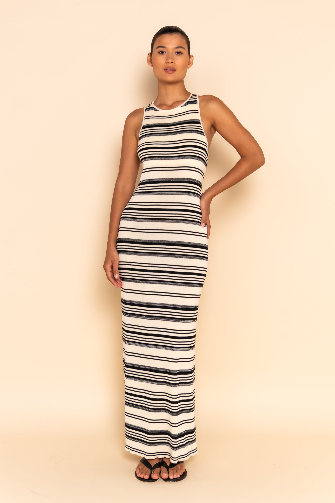 RIO MAXI DRESS - CREAM STRIPE – ELCE
